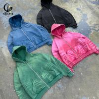 China Heavyweight Retro Sweatshirt Mens Fleece Streetwear Kangaroo Pocket Solid Color for sale