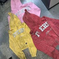 China Custom Oversized Printing Rhinestone Zipper Hoodie Loose Boxy Fit for sale