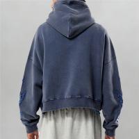 China Heavyweight Blank Vintage Hoodies Cotton French Terry Cropped Drop Shoulder Hoodies For Men for sale