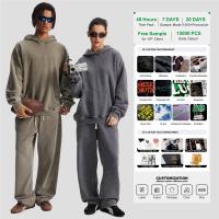 China Blank Grey Men Hoodies Sun Faded Acid Wash Distressed Streetwear Blank Oversized Hoodies for sale