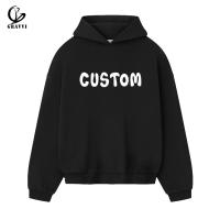 China Custom Heavyweight Blank Hoodie Fleece Oversized Puff Printing Streetwear Low MOQ for sale