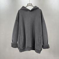 China Acid Wash Blank Heavy Hoodies Distressed Clean No Drawstring Streetwear for sale