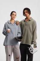 China Washed Heavy Blank Hoodie Heavyweight 330gsm Drop Shoulder Oversized Polo Sweatshirts For Men for sale