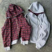China Heavyweight Double Layered Reversible Fleece Tartan Plaid Flannel Lined Hoodies for sale