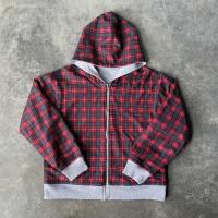China Heavyweight Double Layered Reversible Fleece Tartan Plaid Flannel Lined Hoodies for sale