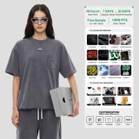 China Custom Graphic T Shirts 275 Gsm 100% Cotton Acid Wash Distressed Soft Dry Touch for sale