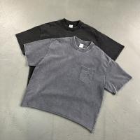China Custom Graphic T Shirts 275 Gsm 100% Cotton Acid Wash Distressed Soft Dry Touch for sale