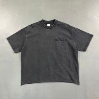 China Custom Graphic T Shirts 275 Gsm 100% Cotton Acid Wash Distressed Soft Dry Touch for sale