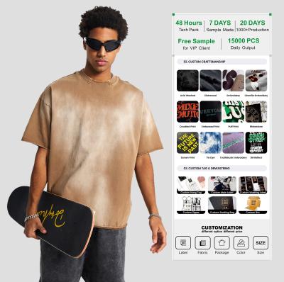 China Custom Mens Graphic T Shirts 100% Cotton Sun Faded Wash Distressed Vintage for sale