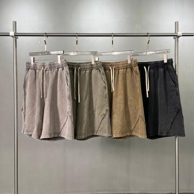 China Vintage Streetwear Sweatpants Washed Heavy Cotton Shorts Unisex Loose Fit Streetwear Daily Wear for sale