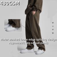 China Heavyweight Streetwear Trackpants 420GSM Wide Leg Sweatpants Vintage Acid Wash for sale
