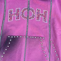 China Custom Rhinestone Cropped Zip Up Breathable French Terry Streetwear Tracksuit Set for sale