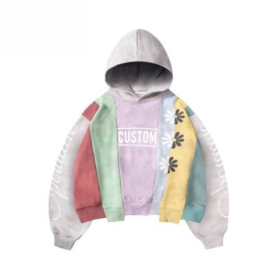China Custom Logo Vintage Hoodies Oversize Pullover Heavyweight Cotton Dirty Wash Graphic for sale