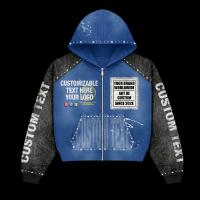 China Acid Wash Cool Hoodies Zip Up Patchwork Rhinestone Hoodie Oversize Boxy Embroidery for sale