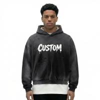 China 380gsm Men Hoodies Distressed Oversized Hoodies Vintage Acid Wash for sale