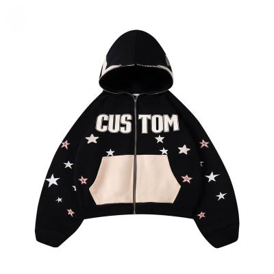 China Custom Full Zip up Hoodies Y2K Star Streetwear Oversized OEM for sale
