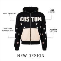 China Custom Full Zip up Hoodies Y2K Star Streetwear Oversized OEM for sale