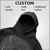 China Custom Rhinestone Digital Print Hoodies Oversized Streetwear OEM for sale