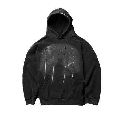 China Custom Rhinestone Digital Print Hoodies Oversized Streetwear OEM for sale