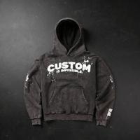 China Custom Distressed Hoodies Paint Splatter Vintage Wash Streetwear OEM ODM for sale