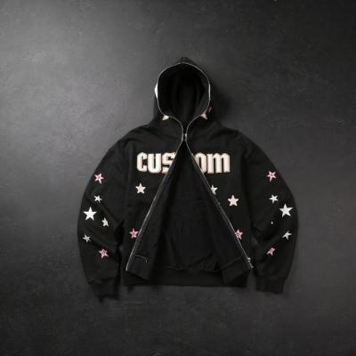 China Custom Screen Print Full Zip up Hoodies Streetwear OEM for sale