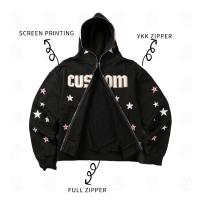China Custom Screen Print Full Zip up Hoodies Streetwear OEM for sale