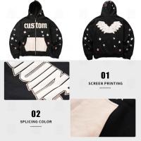 China Custom Screen Print Full Zip up Hoodies Streetwear OEM for sale