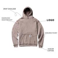 China Custom 100%Cotton Oversized Distressed Hoodie Vintage Wash Streetwear for sale
