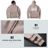China Custom 100%Cotton Oversized Distressed Hoodie Vintage Wash Streetwear for sale