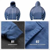 China Custom Heavyweight Oversized Acid Washed Zip Up Hoodies Streetwear for sale