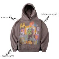 China Custom Acid Wash Boxy Fit Digital Print Hoodies Streetwear for Men for sale