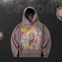 China Custom Acid Wash Boxy Fit Digital Print Hoodies Streetwear for Men for sale