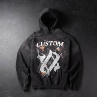 China Custom Distress Vintage Wash Oversized Graphic Hoodies Streetwear for sale