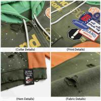 China Custom Distressed Acid Wash Oversized Zip Up Hoodies Streetwear OEM for sale