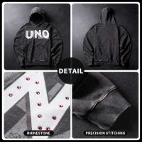 China Custom Silk Print Vintage Wash Rhinestone Hoodie for Men Streetwear for sale
