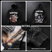 China Custom 450GSM Cotton Digital Print Rhinestone Hoodie Streetwear for sale