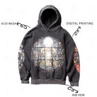 China Custom DTG Print Vintage Wash Graphic Men's Hoodies for Streetwear Brands for sale