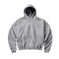 China Zip Up Vintage Wash Sweatshirt Retro Fleece Pullover Boxy Up Cropped Hoodies for sale