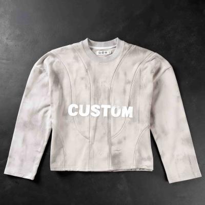 China Custom Heavyweight Vintage Dirty Wash Sweatshirt Paneled Streetwear for sale