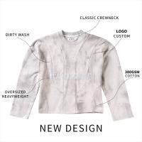 China Custom Heavyweight Vintage Dirty Wash Sweatshirt Paneled Streetwear for sale