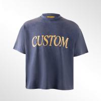 China Custom 260gsm Oversized Vintage Wash T Shirt Heavyweight Cotton for sale