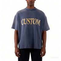 China Custom 260gsm Oversized Vintage Wash T Shirt Heavyweight Cotton for sale