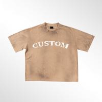 China Custom Silk Print Oversized Dirty Wash T Shirt Heavyweight Cotton OEM for sale