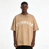 China Custom Silk Print Oversized Dirty Wash T Shirt Heavyweight Cotton OEM for sale
