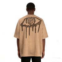 China Custom Silk Print Oversized Dirty Wash T Shirt Heavyweight Cotton OEM for sale