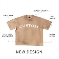 China Custom Silk Print Oversized Dirty Wash T Shirt Heavyweight Cotton OEM for sale