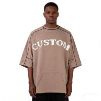 China Custom Oversized Cut & Sew Heavyweight T Shirt 280GSM Streetwear for sale