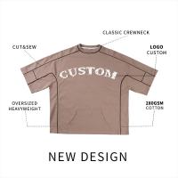 China Custom Oversized Cut & Sew Heavyweight T Shirt 280GSM Streetwear for sale