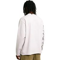 China Custom Oversized Graphic Long Sleeve T Shirt Raw Edge Hem Streetwear for sale