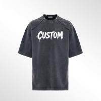 China Custom Distressed Heavyweight Cotton T Shirts Vintage Wash Oversized Streetwear for sale